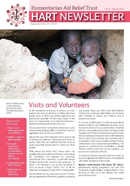 HART Spring 2013 Newsletter | Humanitarian Aid Relief Trust (HART UK)